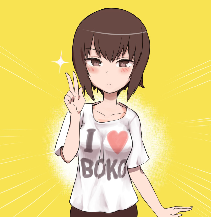 The Big Imageboard Tbib 1girl Aomushi Mushamusha Brown Eyes Brown