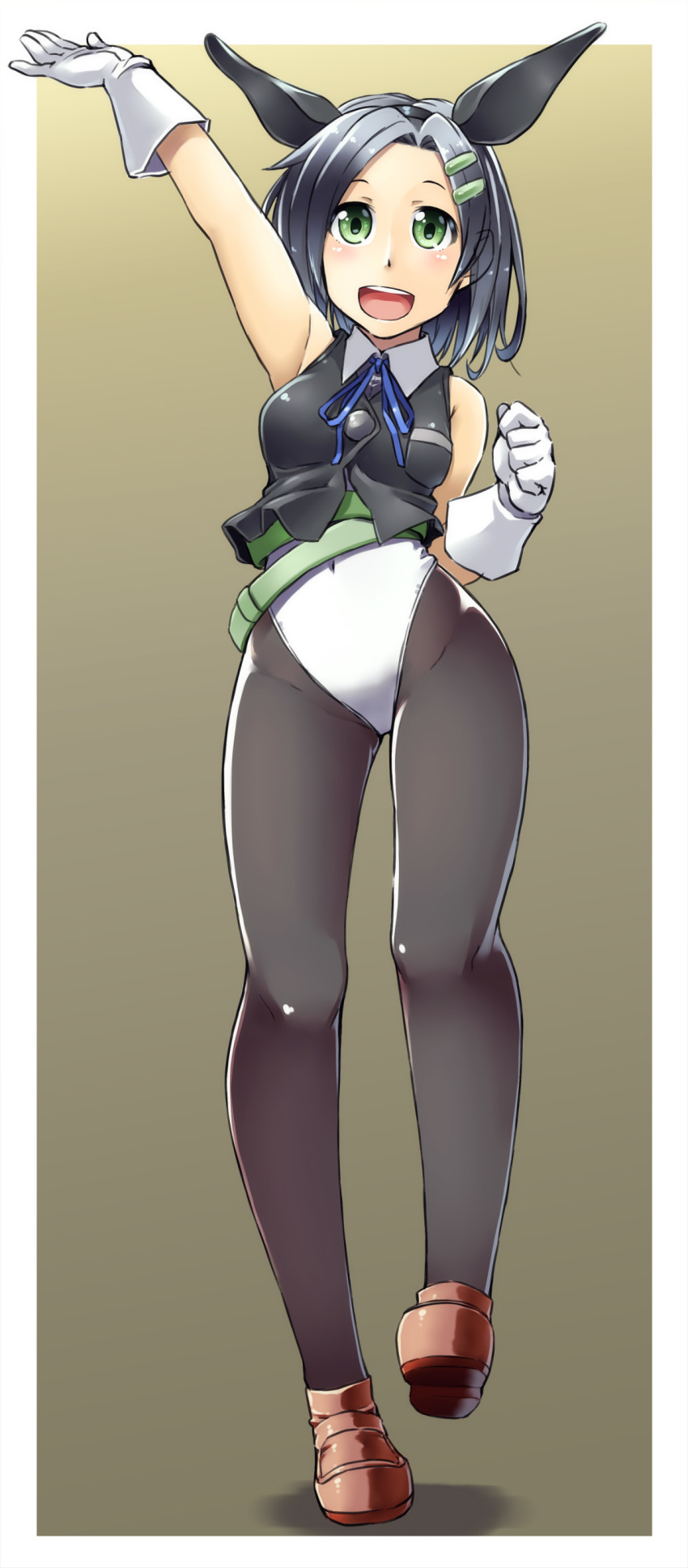 The Big ImageBoard (TBIB) - 1girl absurdres adapted costume alto-00 animal ears belt black hair ...