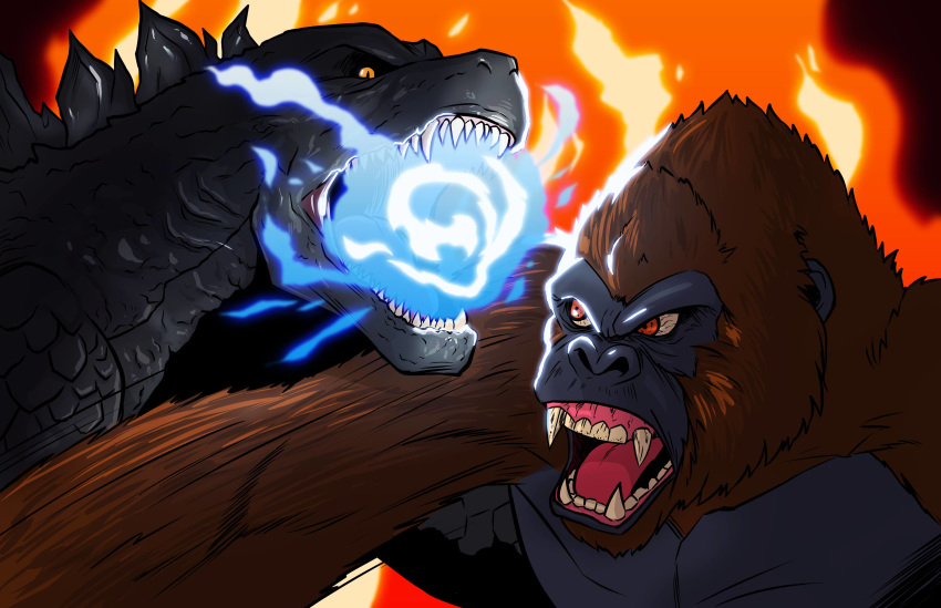 The Big ImageBoard (TBIB) - ape colorful fight fire godzilla godzilla ...