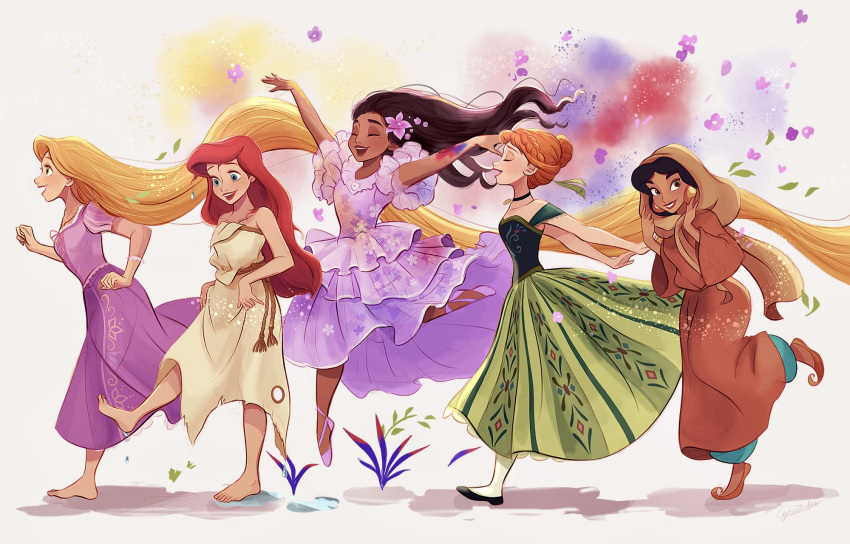 The Big Imageboard Tbib 5girls Aladdin Disney Anna Frozen Ariel