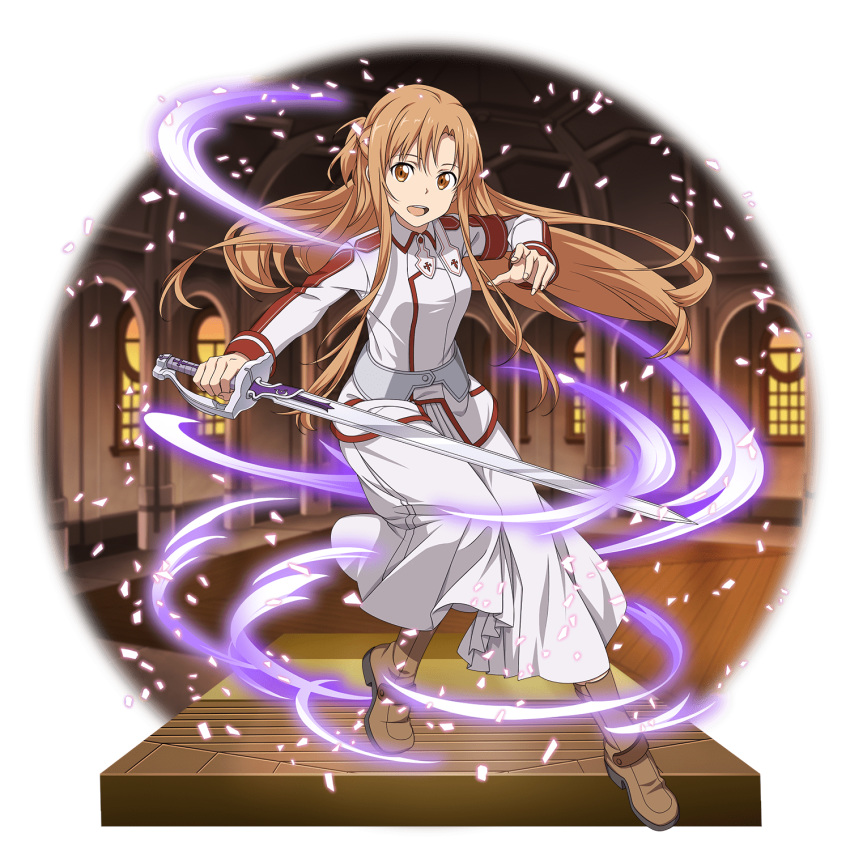 The Big ImageBoard (TBIB) - 1girl :d asuna (sao) boots braid brown ...