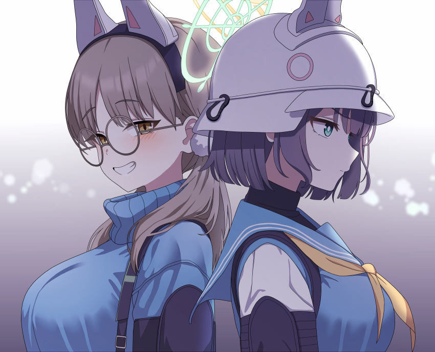 The Big ImageBoard (TBIB) - 2girls absurdres animal ears black hair blue archive blue sailor ...