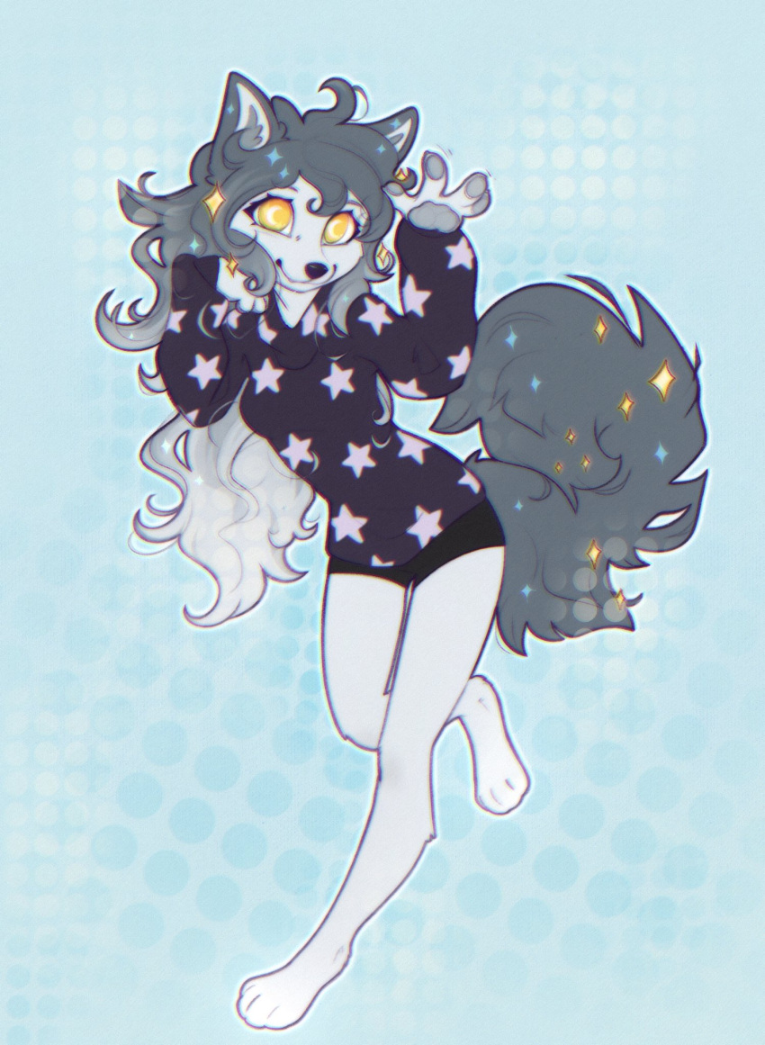 The Big ImageBoard (TBIB) - 2023 anthro barefoot black nose bottomwear canid canine clothed ...