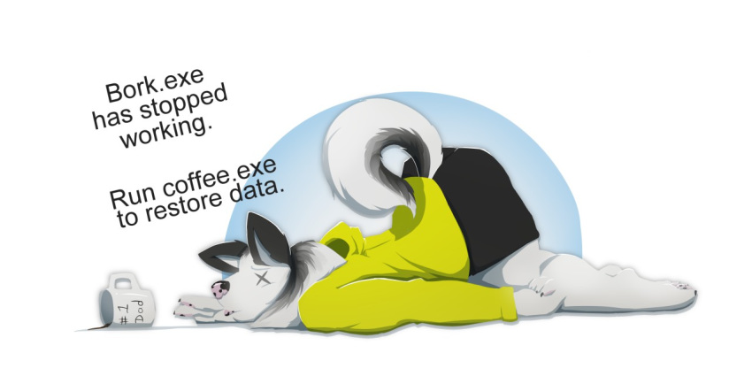 The Big Imageboard Tbib 21 Alaskan Malamute Anthro Barefoot Beverage Biped Bottomwear Canid