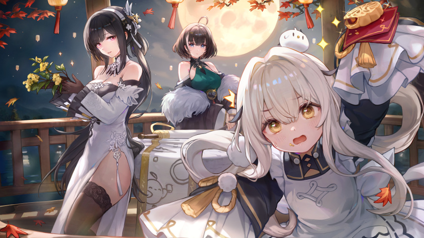 The Big ImageBoard (TBIB) - 3girls ^^^ absurdres ahoge autumn leaves azur lane black gloves ...