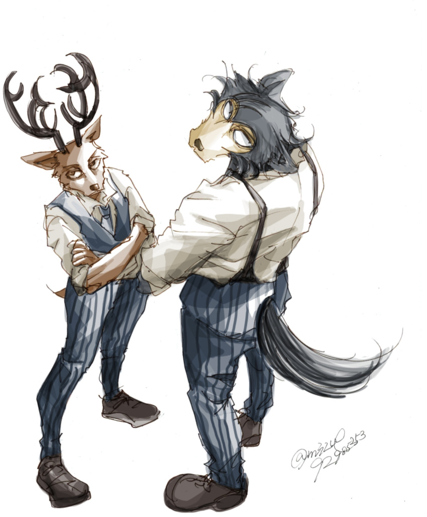 The Big ImageBoard (TBIB) - 2020 anthro antlers beastars brown body brown fur butt canid canine ...