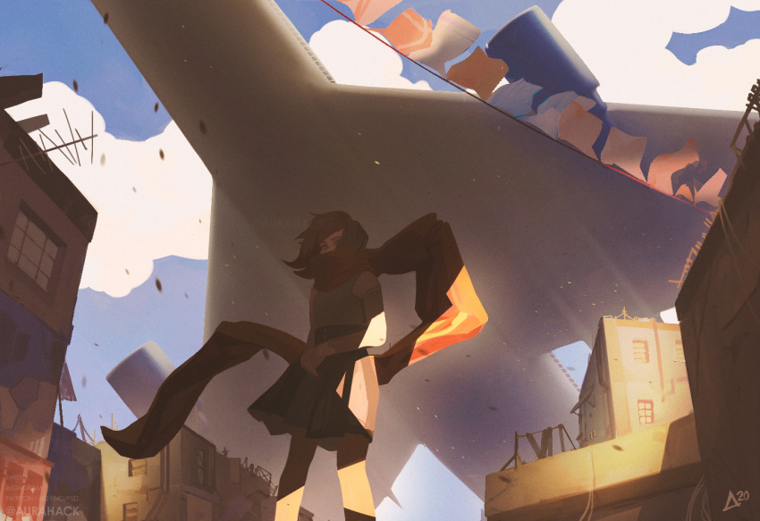 The Big ImageBoard (TBIB) - 1girl aircraft airplane aurahack black hair ...