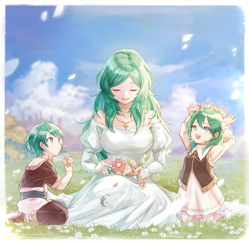 The Big ImageBoard (TBIB) - 1boy 23@5 2girls :d arms up bangs bare ...