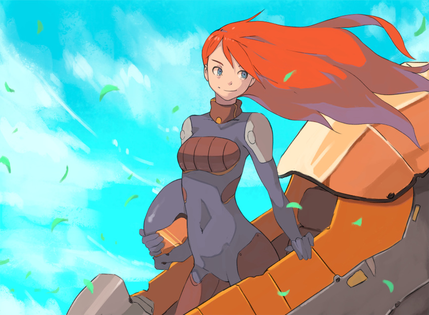 The Big Imageboard Tbib 1girl Blue Eyes Blue Sky Bodysuit Closed