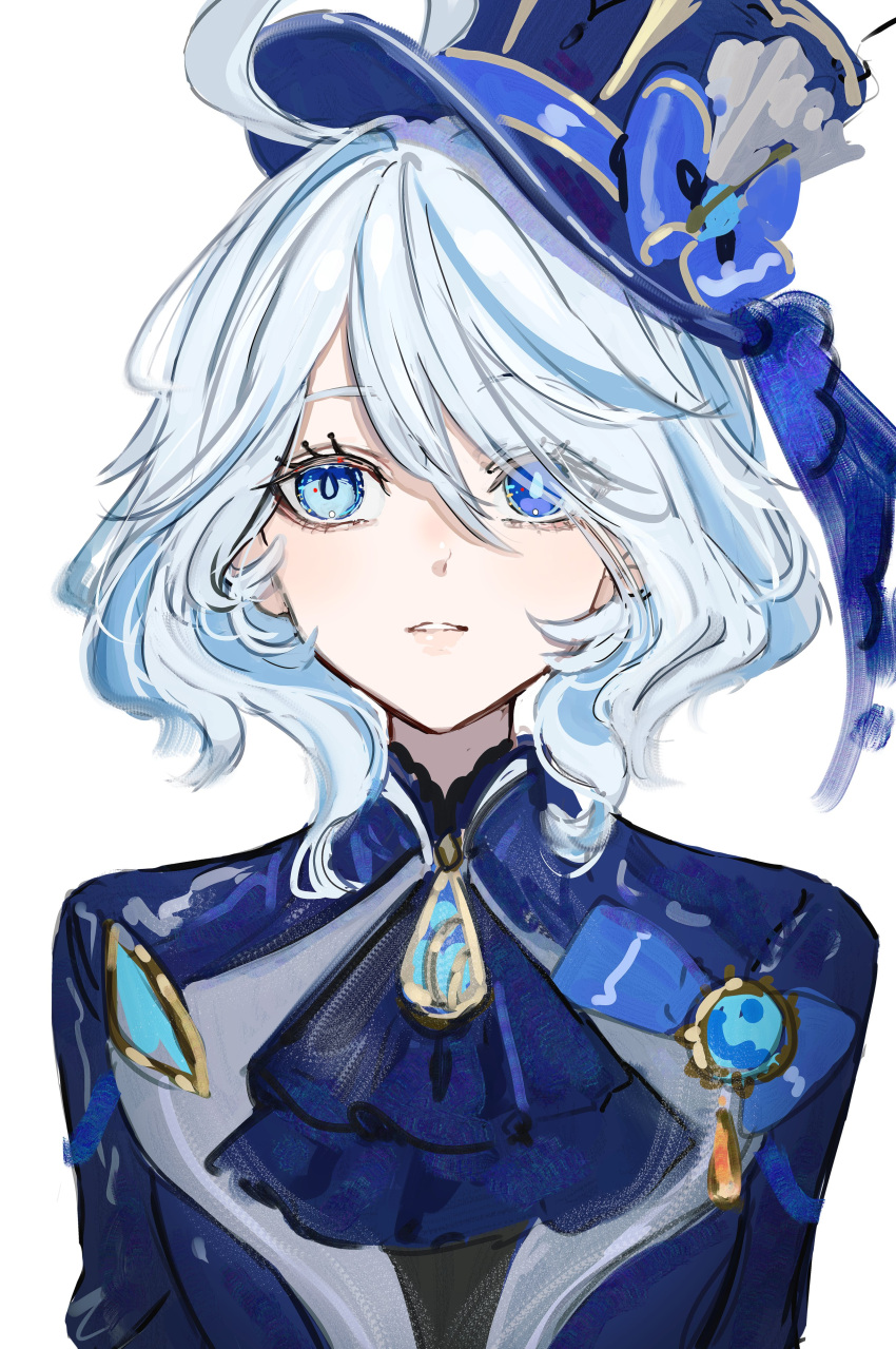 The Big ImageBoard (TBIB) - 1girl absurdres ahoge ascot blue ascot blue eyes blue hair blue ...