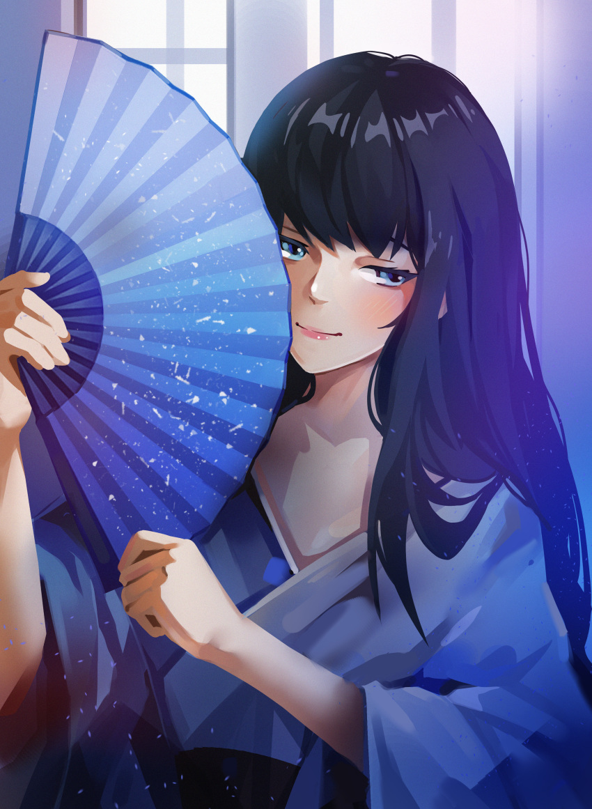 The Big Imageboard Tbib 1girl Absurdres Bangs Black Hair Blue Eyes