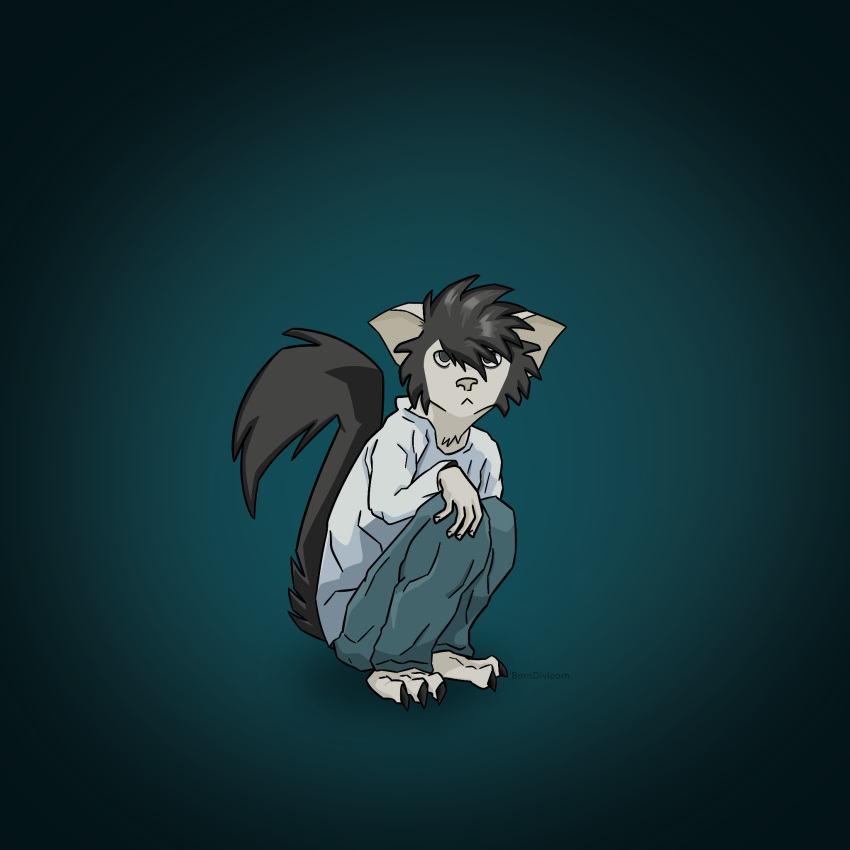 The Big ImageBoard (TBIB) - adult male alternate species anthro aye-aye black eyes black hair ...