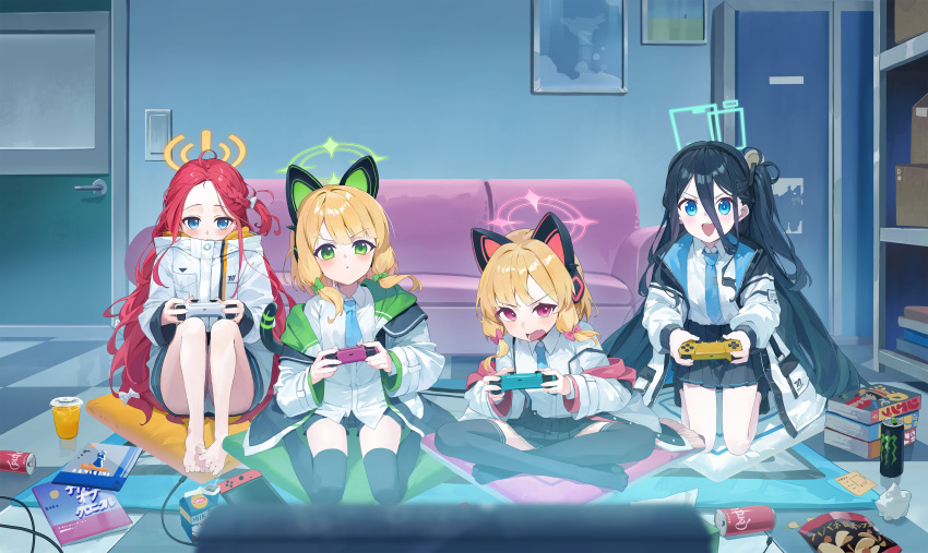 The Big ImageBoard (TBIB) - 4girls :d absurdres ahoge animal ear ...