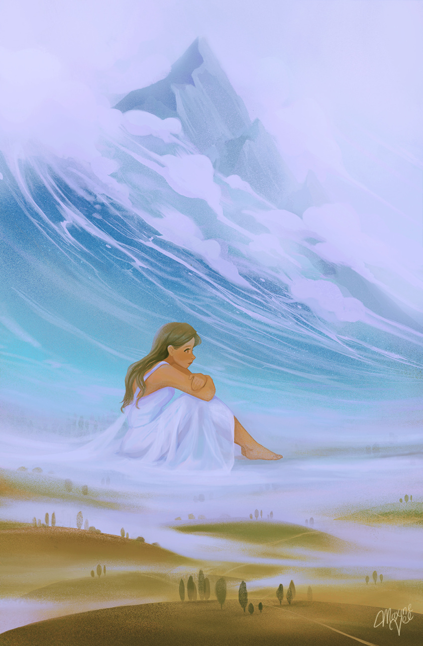 The Big Imageboard Tbib 1girl Barefoot Dress Fog Giant Giantess