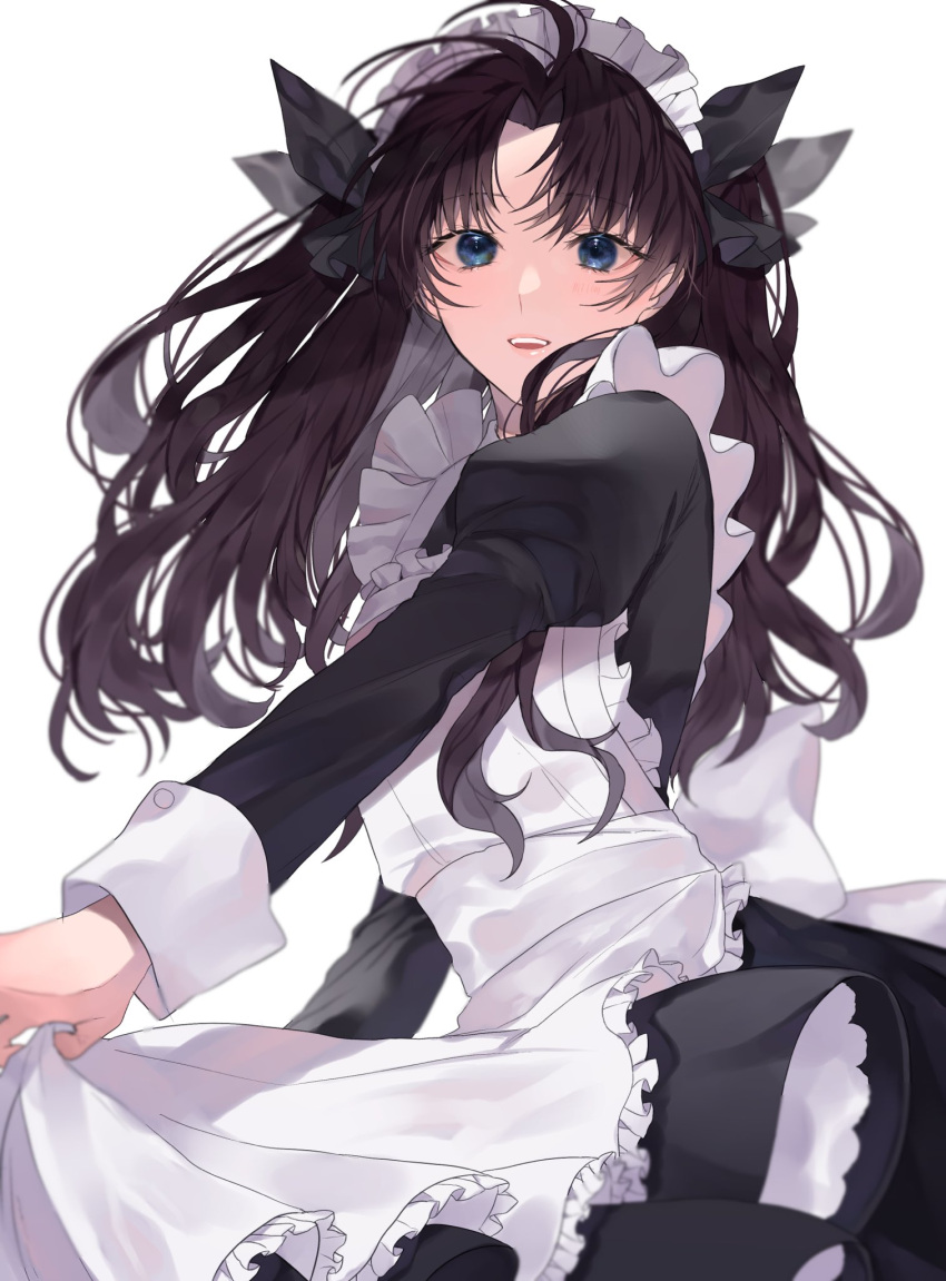 The Big ImageBoard (TBIB) - 1girl alternate costume apron bangs black dress black hair black ...