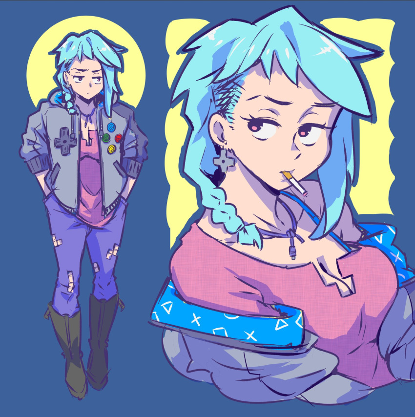 The Big Imageboard Tbib 1girl Akairiot Aqua Hair Black Footwear