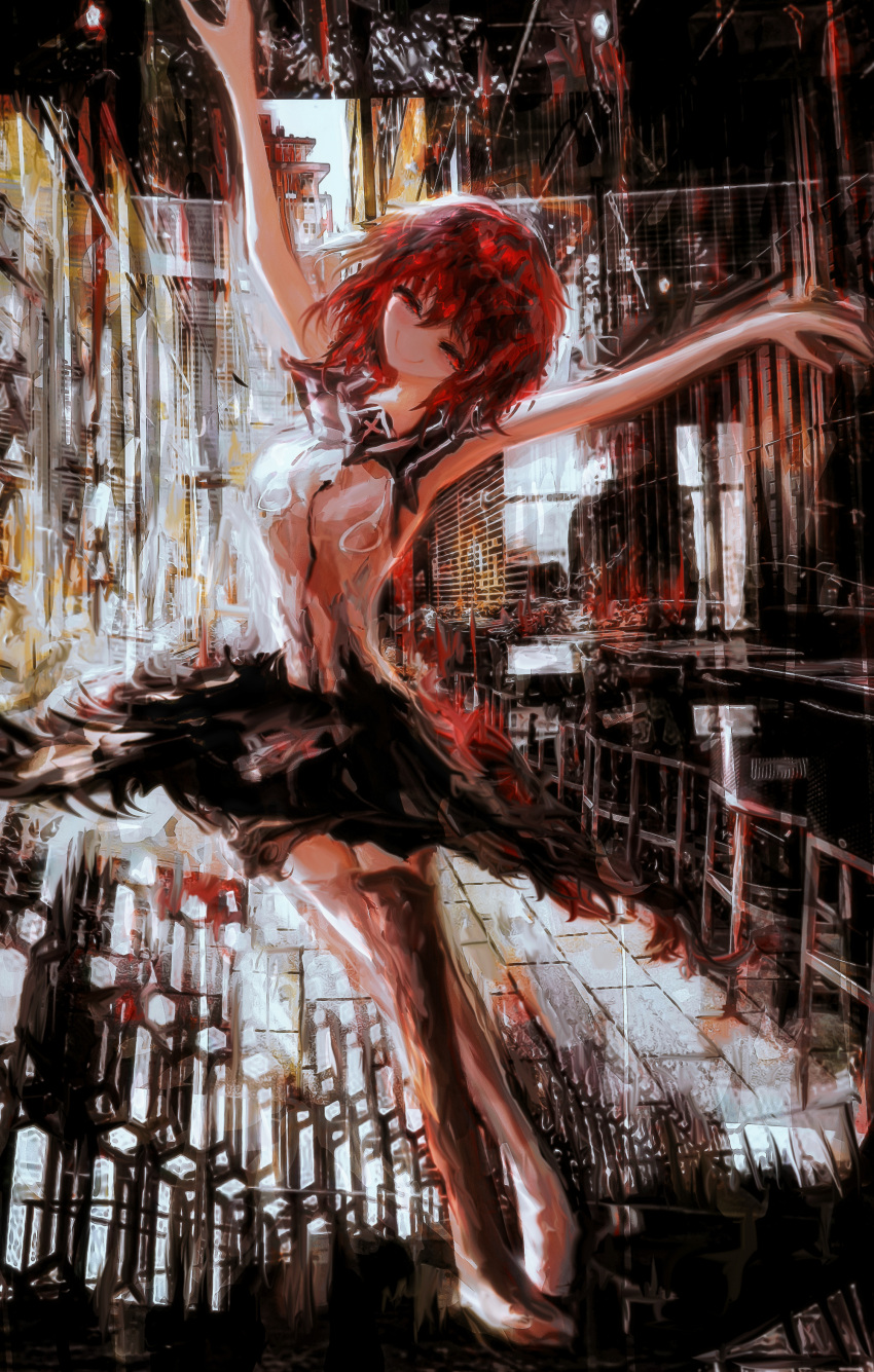 The Big Imageboard Tbib 1girl Abstract Background Absurdres Black