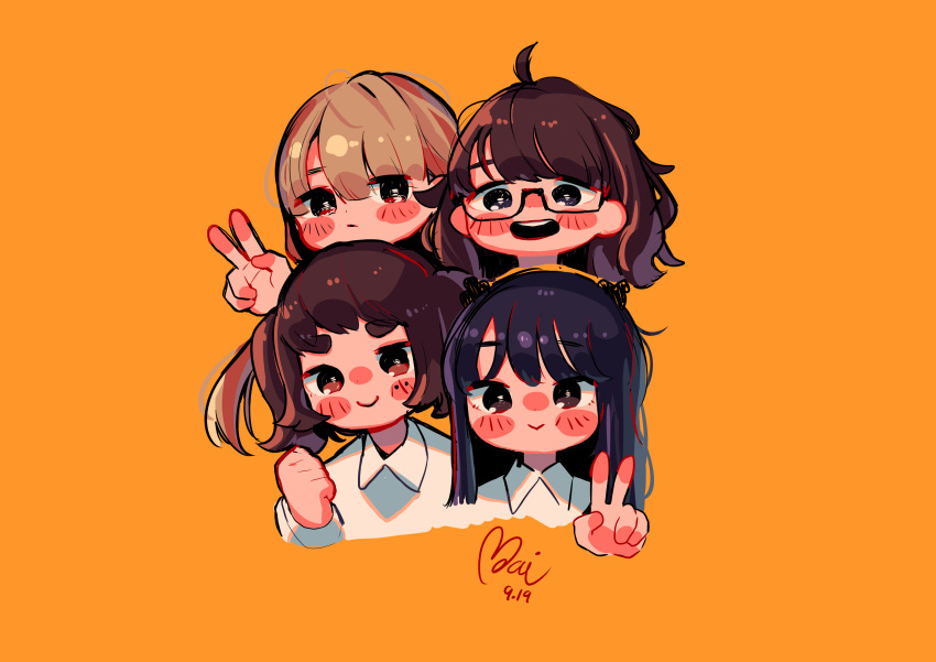 The Big Imageboard Tbib 4girls Absurdres Black Eyes Black Hair