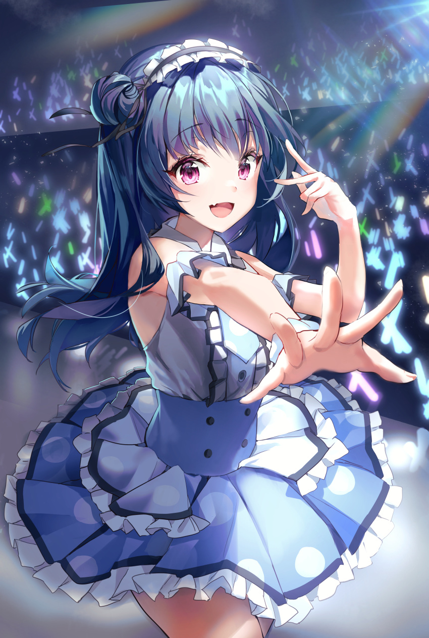 The Big ImageBoard (TBIB) - 1girl absurdres birthday blue hair blush hair bun highres long hair ...