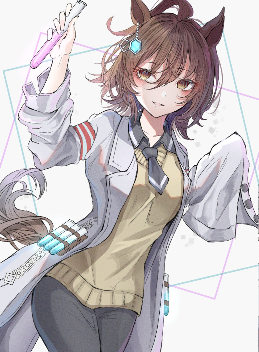 The Big ImageBoard (TBIB) - 1girl :d agnes tachyon (umamusume) ahoge animal ears black neckwear ...