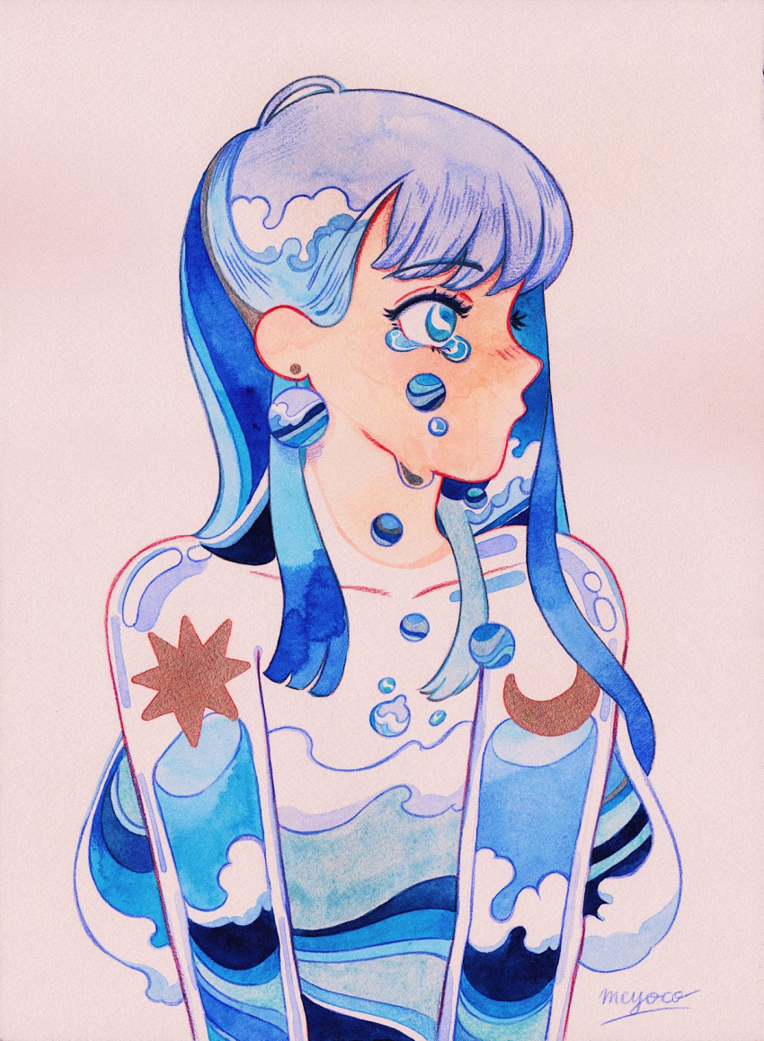 The Big ImageBoard (TBIB) - 1girl artist name blue eyes blue hair ...