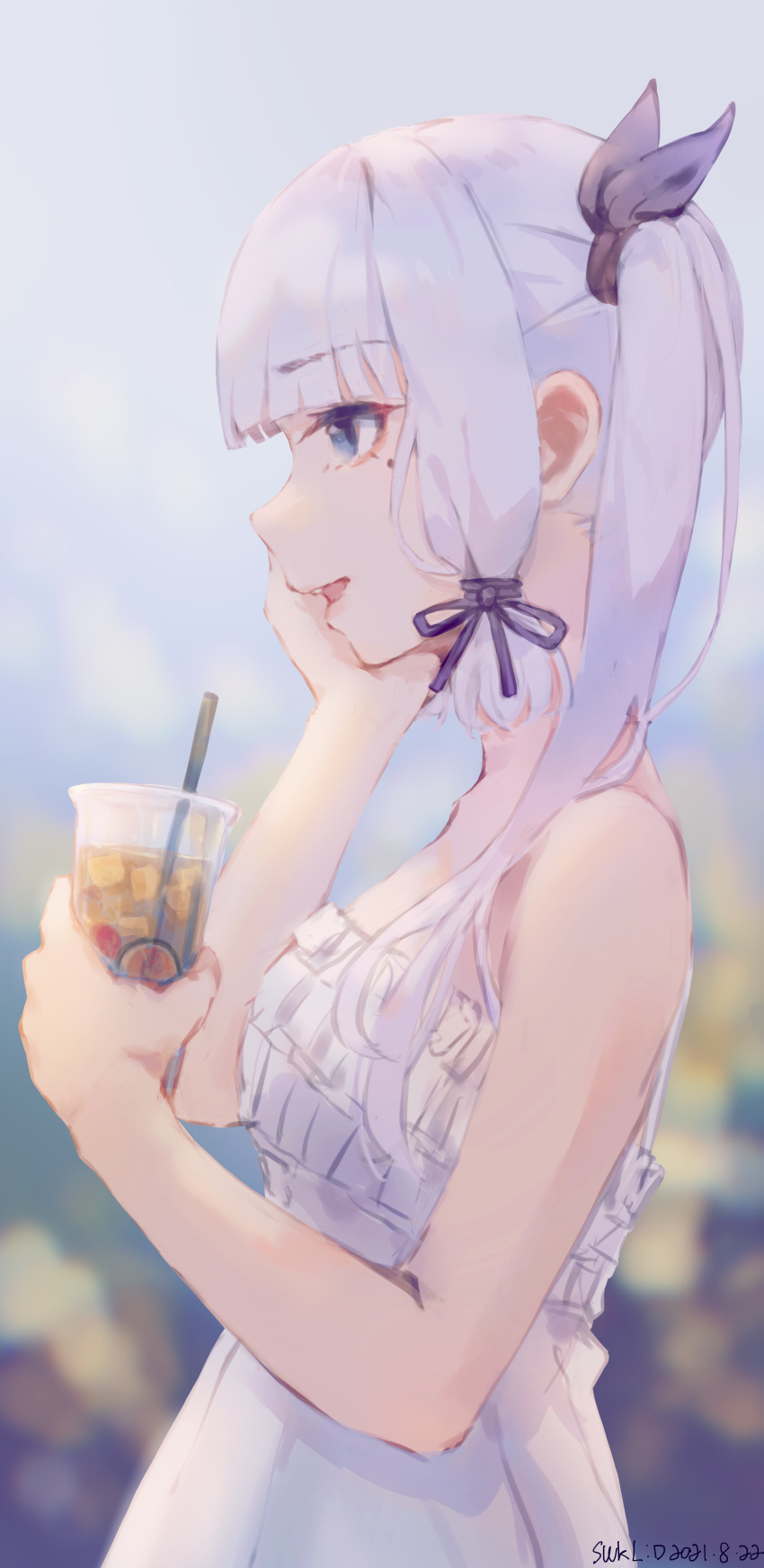 The Big ImageBoard (TBIB) - 1girl :d absurdres black bow blue eyes blue ...