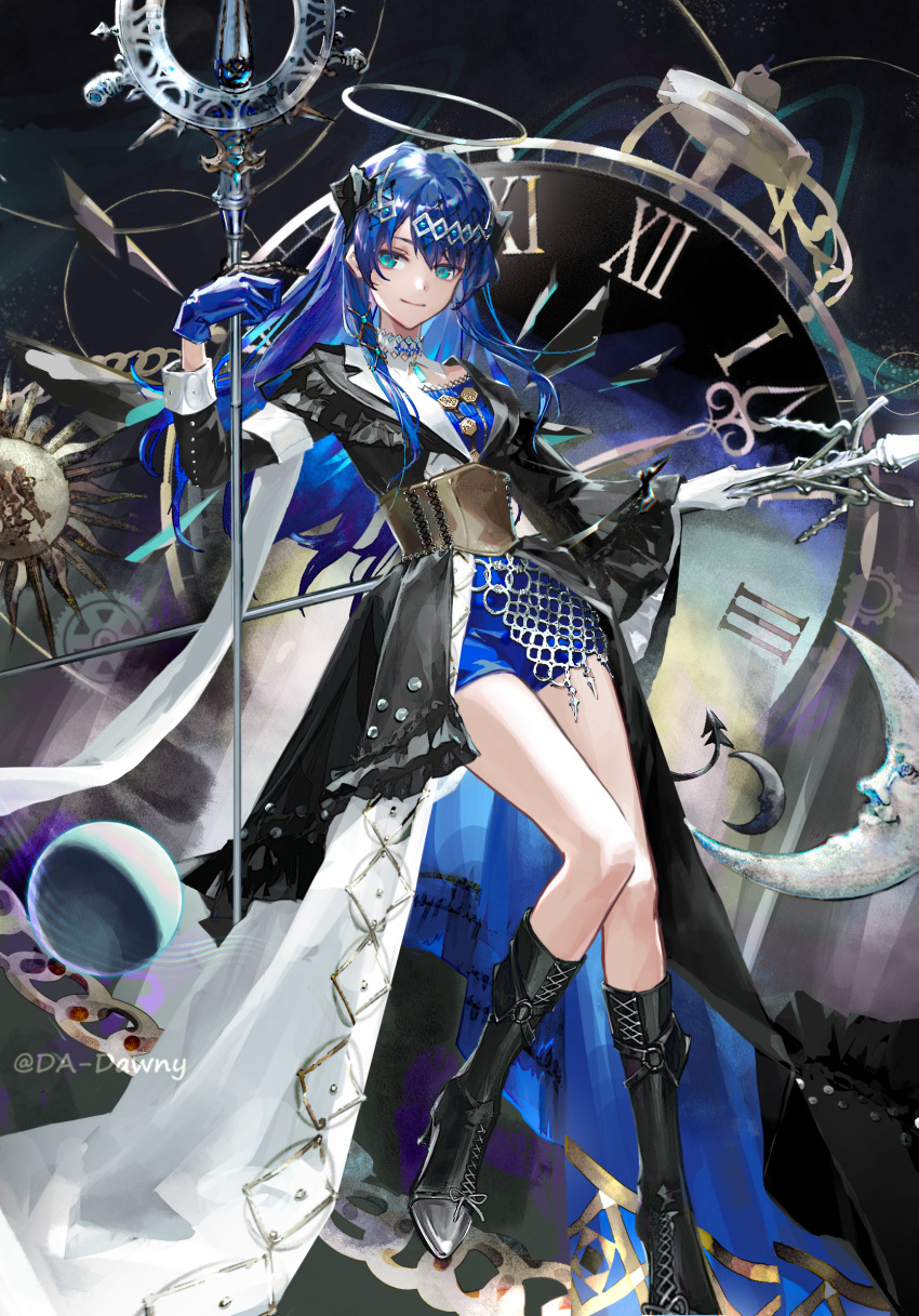 The Big ImageBoard (TBIB) - 1girl arknights black boots black coat blue ...