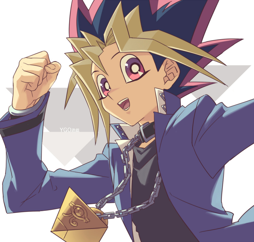 The Big ImageBoard (TBIB) - 1boy :d black shirt blonde hair blue jacket ...
