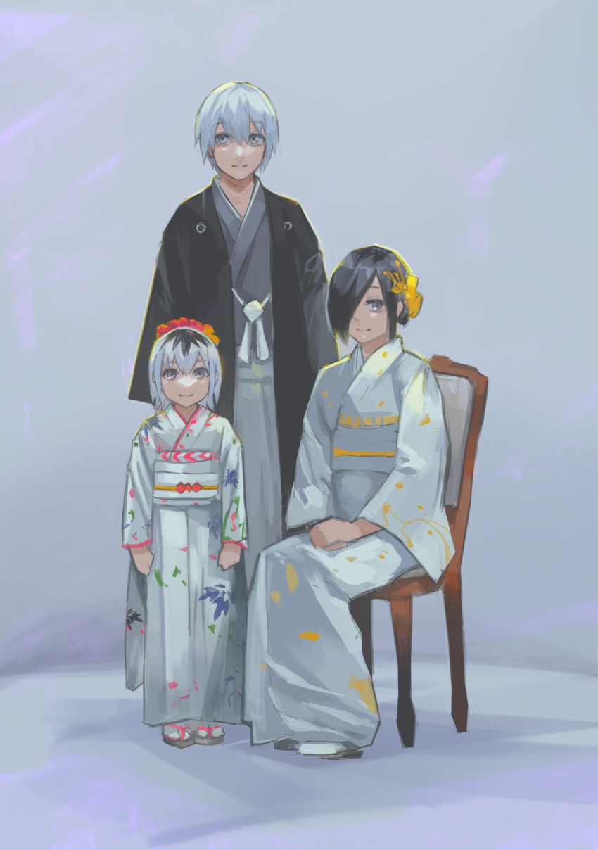 The Big ImageBoard (TBIB) - 1boy 2girls bangs black hair blue eyes ...