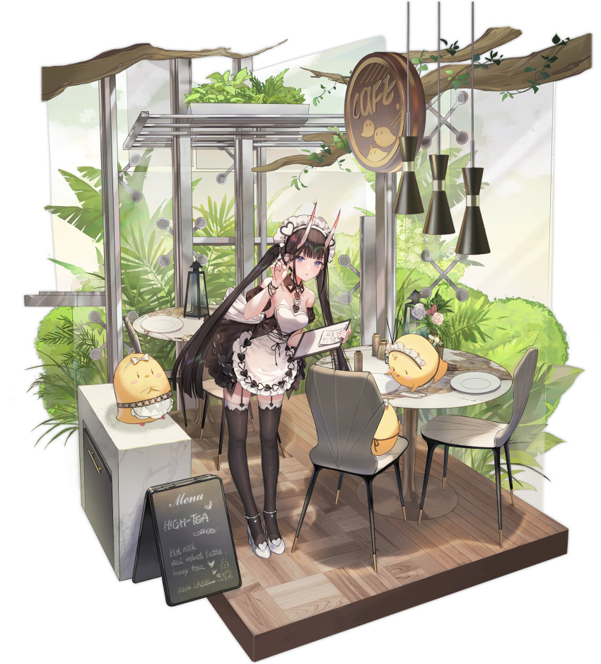 The Big Imageboard Tbib 1girl Anklet Apron Atdan Azur Lane Bare Shoulders Black Hair Black