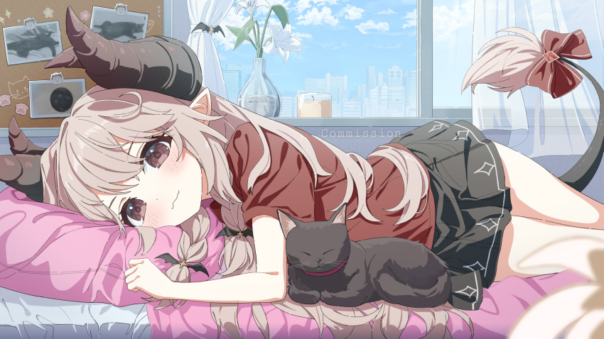 The Big ImageBoard (TBIB) - 1girl :3 animal black cat black skirt blue ...