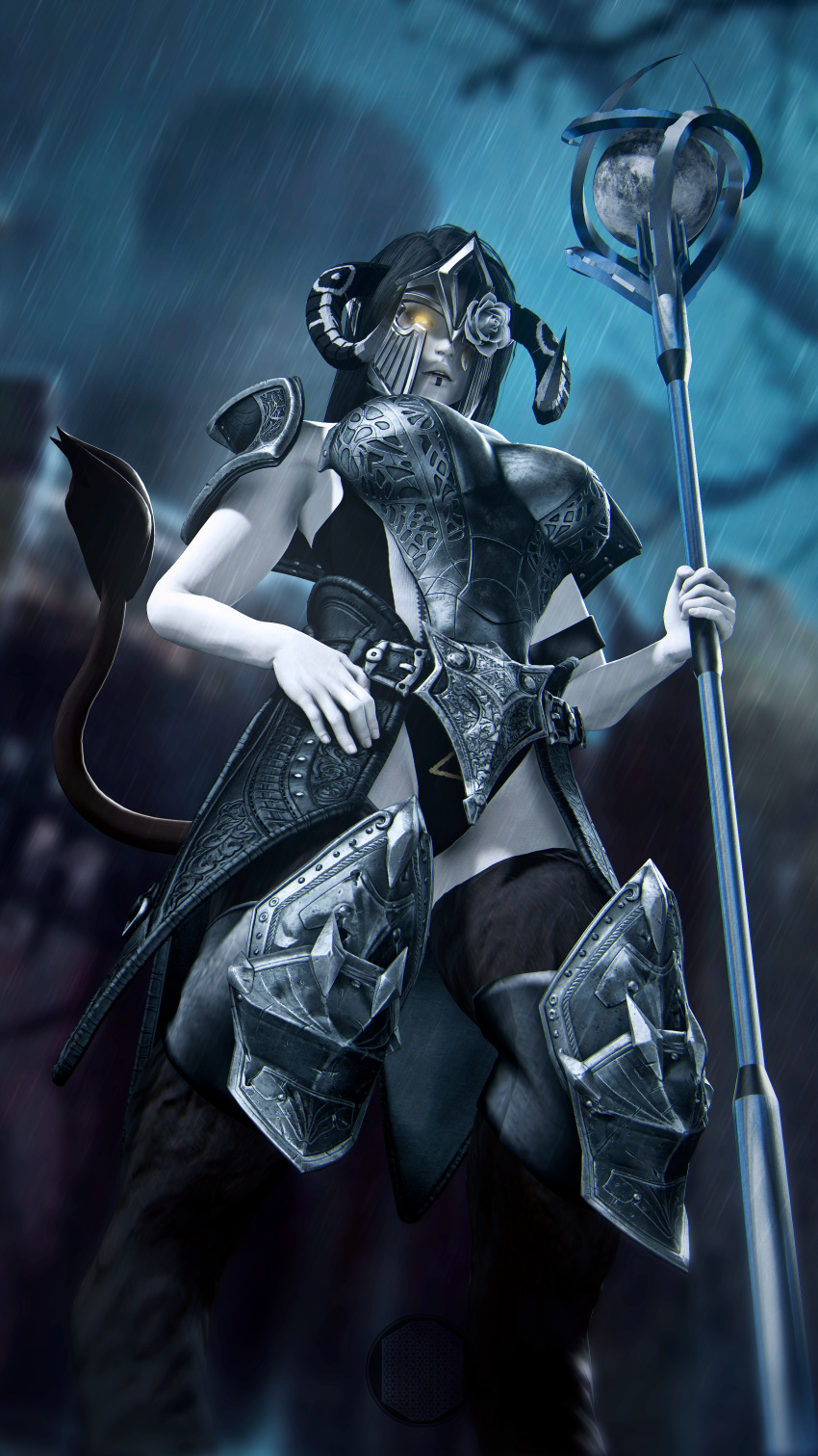 The Big ImageBoard (TBIB) - 3d (artwork) absurd res animal humanoid armor black hair bovid bovid ...