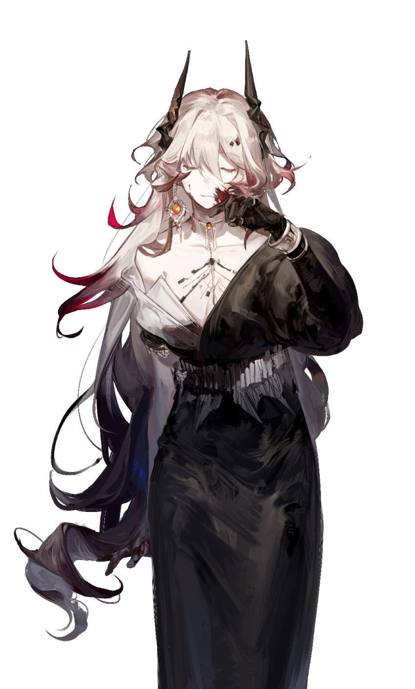 The Big ImageBoard (TBIB) - 1girl arknights asymmetrical horns bare ...