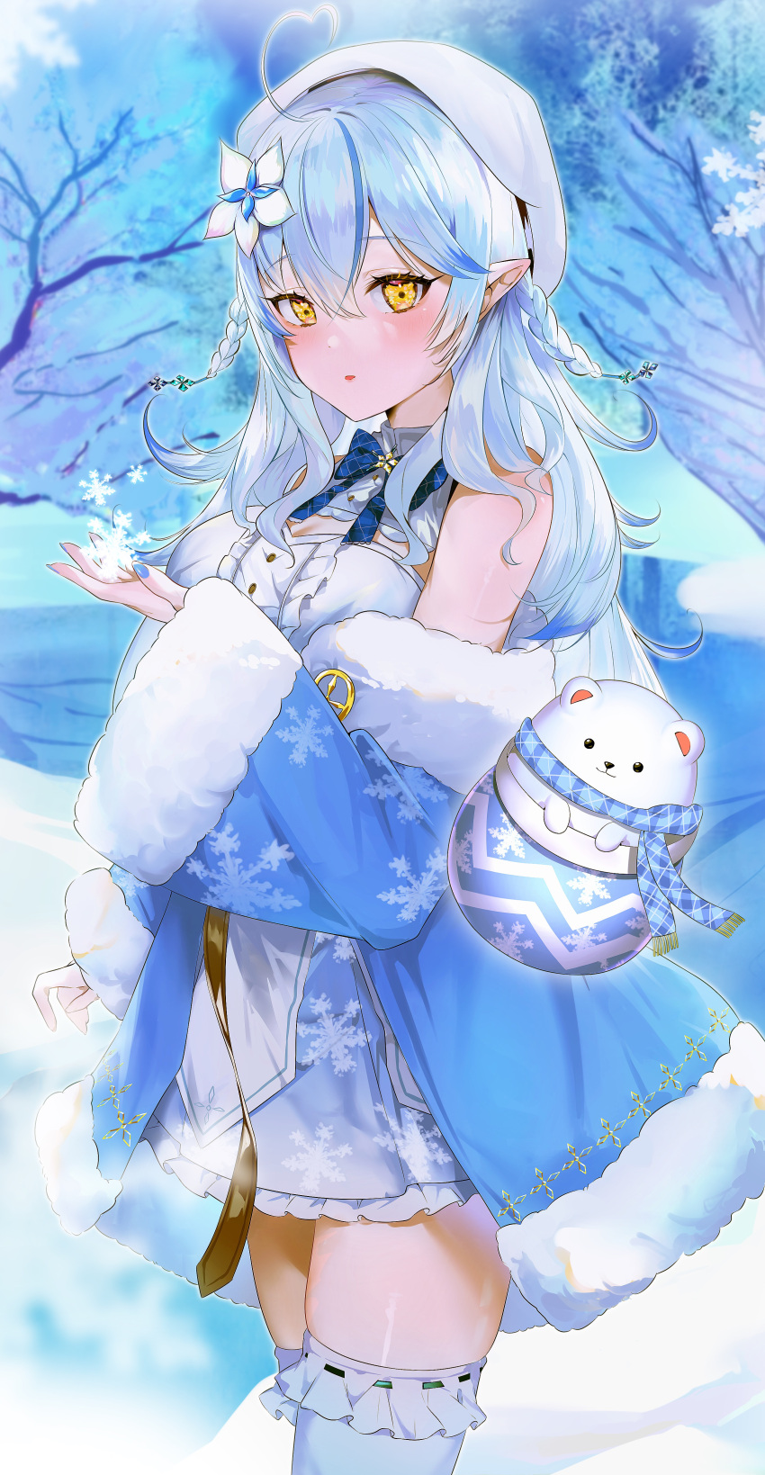 The Big Imageboard Tbib 1girl Absurdres Ahoge Bangs Bare Tree Belt