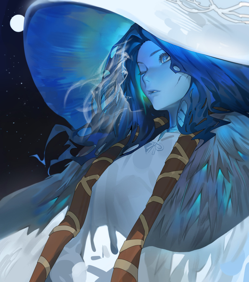 The Big ImageBoard (TBIB) - 1girl blue eyes blue hair blue lips blue skin cloak colored skin ...