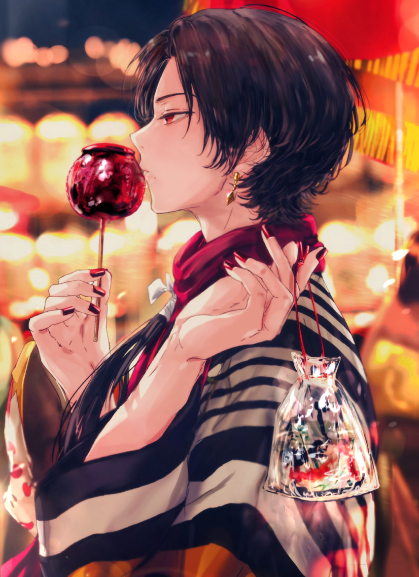 The Big ImageBoard (TBIB) - 1boy bag bagged fish bishounen black hair candy commentary request ...