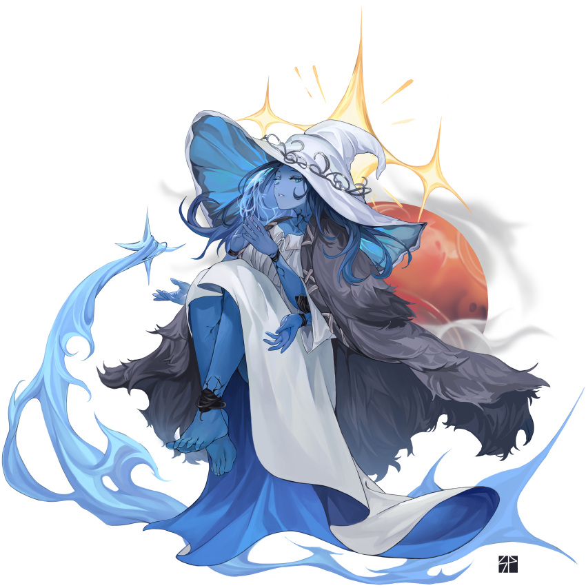 The Big ImageBoard (TBIB) - 1girl absurdres barefoot blue eyes blue hair blue skin chinese ...