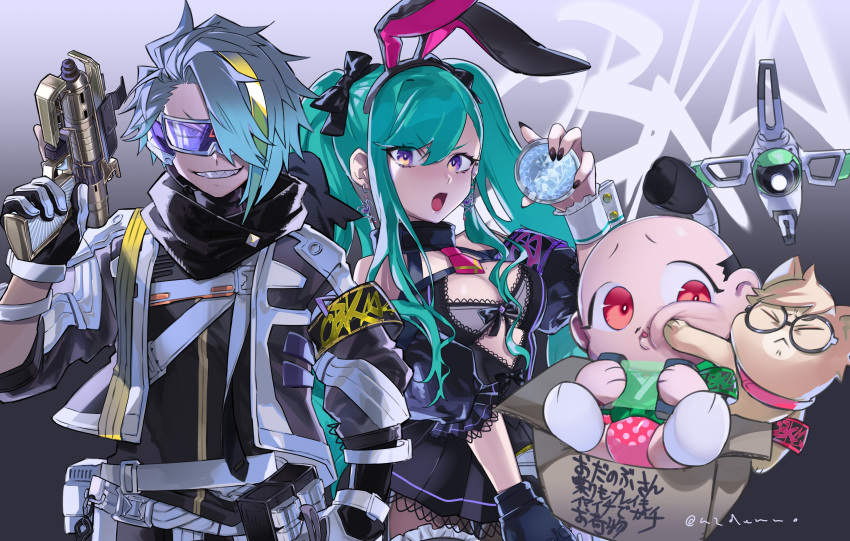 The Big ImageBoard (TBIB) - 1girl 2boys absurdres animal ears animalization apex legends armband ...