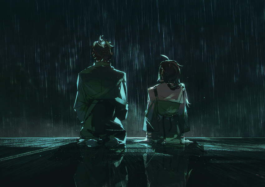 The Big ImageBoard (TBIB) - 1boy 1other absurdres adeuce ahoge black ...